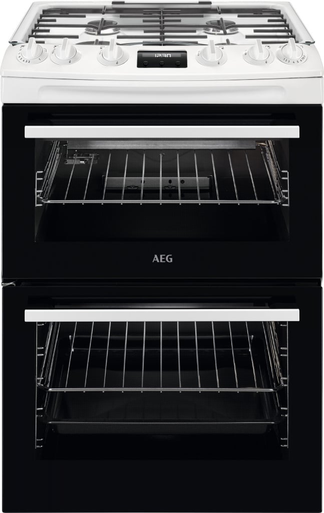 AEG CGX6130ACW 60cm wide Double Oven Gas Cooker - White - A/A Rated ...